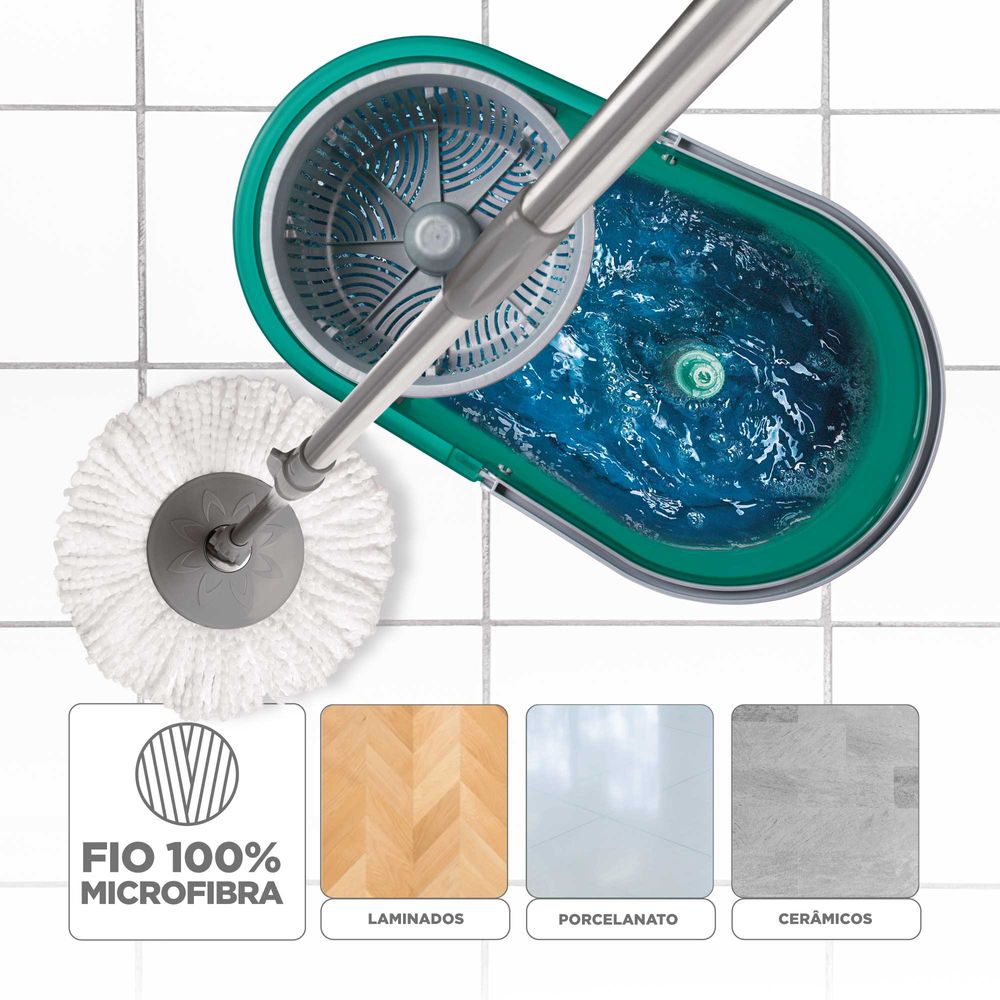 Mop Original de Microfibra com Cabo e Balde 13L Noviça Bettanin | Lots ...